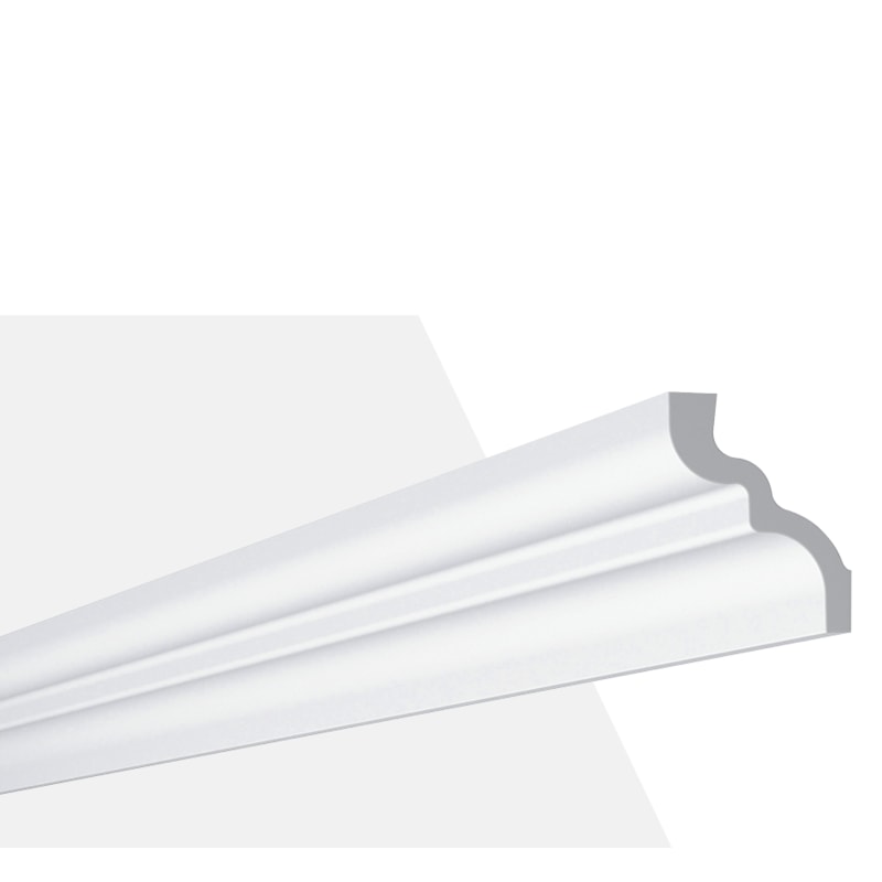 Rodateto Poliestireno Modelo C 80mm X 65mm X 2mt - Casa Fernandes